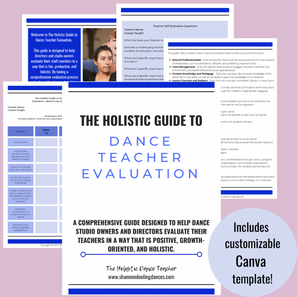 Dance Teacher Evaluation Guide | Shannon Dooling Dances