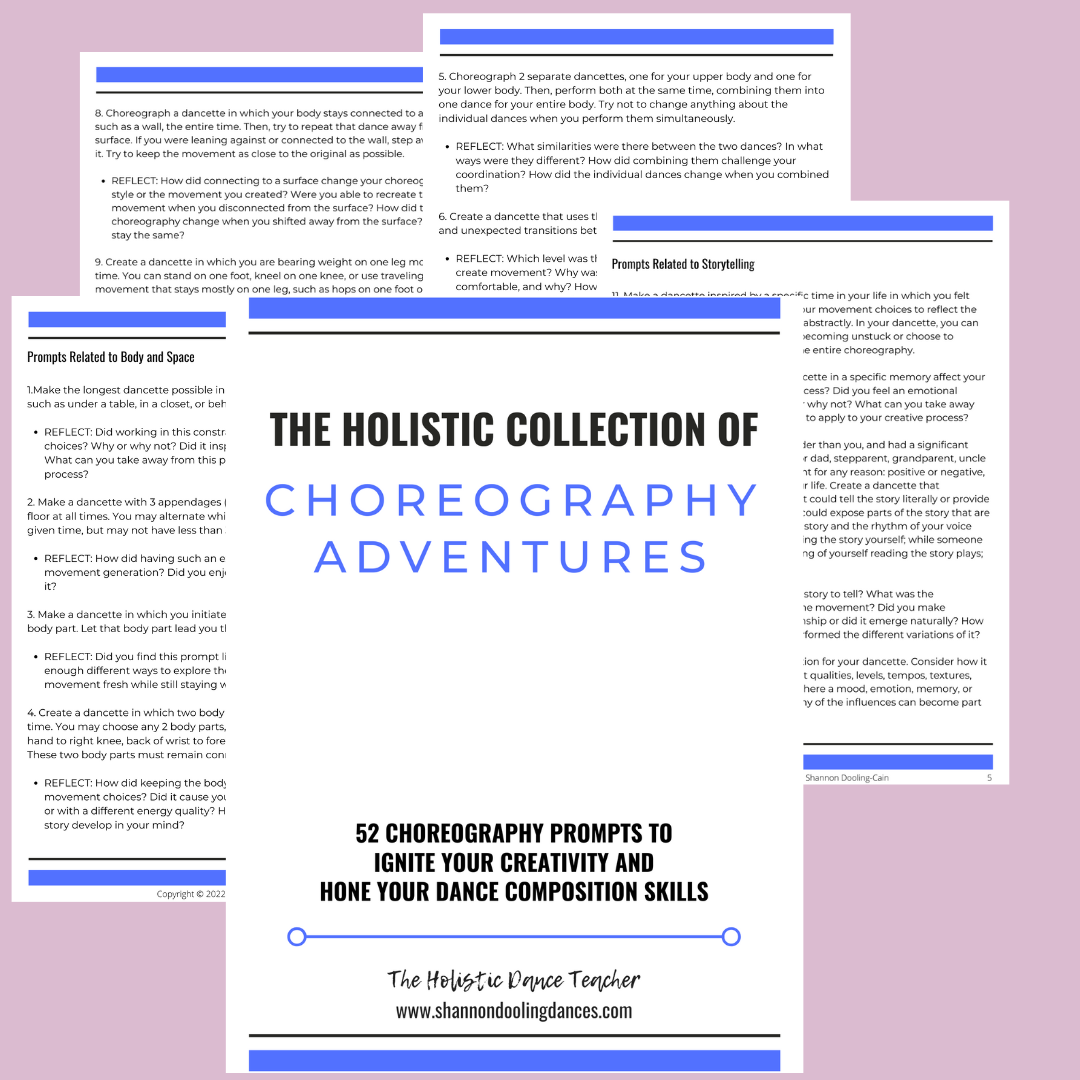 Choreography Prompt Collection | Shannon Dooling Dances