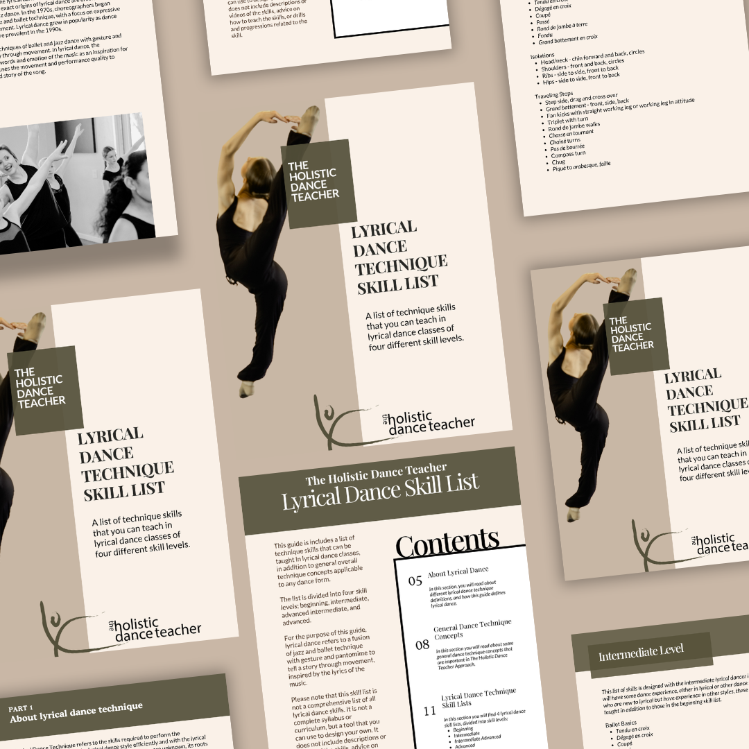 Lyrical Dance Technique Skill List | Shannon Dooling Dances